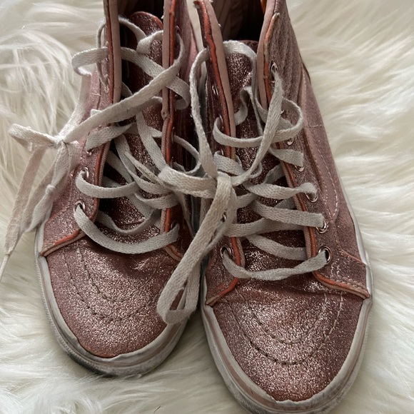 Vans | Shoes | Vans Pink Glitter High Toos | Poshmark